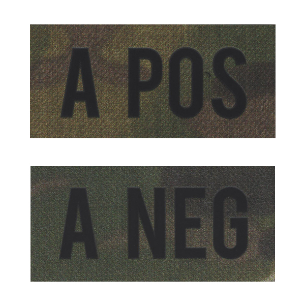 Infrared Reflective (IRR) Blood Group Patch | Multicam TRF/IFF Patches ...